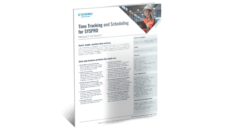 Time Tracking and Scheduling for SYSPRO - SYSPRO Canada
